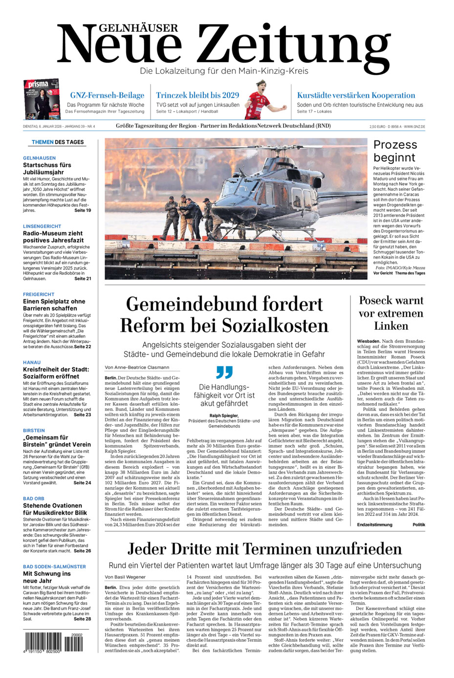Gelnhäuser Neue Zeitung vom Dienstag, 06.01.2026 | Gelnhäuser Neue Zeitung